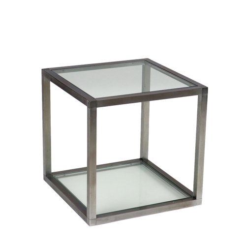 Vintage Cubic Coffee Table in Glass & Metal, Italy, 1960s for sale at ...