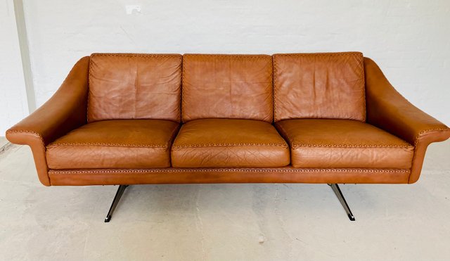 Vintage Danish Matador Sofa in Cognac Leather by Aage Christiansen ...