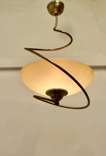 Corkscrew Spring Ceiling Light, 1960s for sale at Pamono