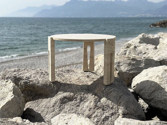 Travertin Tisch von Euromarmi Store bei Pamono kaufen