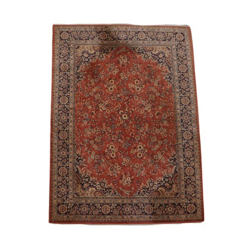 Pink, Red and Blue Oriental Rug with Motif for sale at Pamono