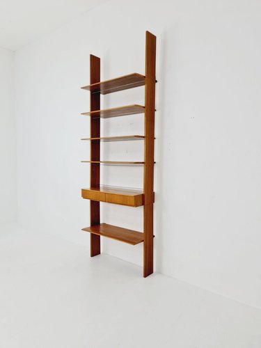 Vintage German Walnut Bookshelf, 1960s for sale at Pamono