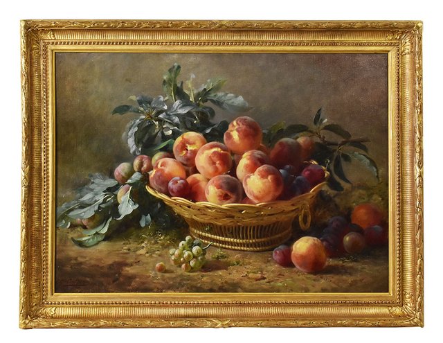 Gustave Émile Couder, Still Life with Fruit, Peaches and Plums, Oil on ...