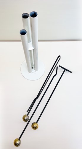 Modern Style White Steel and Gold Fireplace Tools in Holder, 1970s, Set ...
