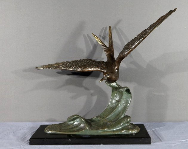 After Erget, The Seagull, Early 20th Century, Bronze for sale at Pamono