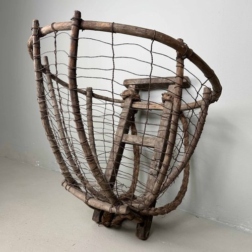 Antique Japanese Harvest Backpack Basket, 1920s for sale at Pamono