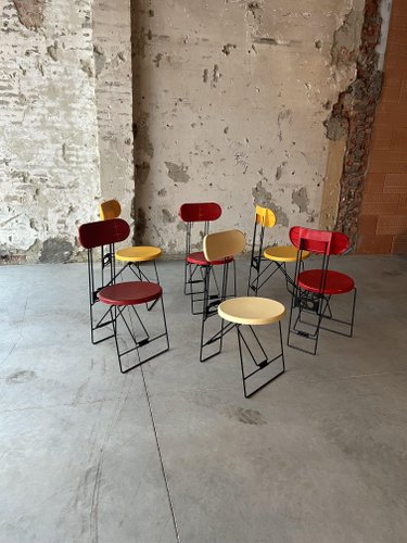 Cricket Folding Chairs by Andries Van Onck for Magis, 1980s, Set of 6 ...
