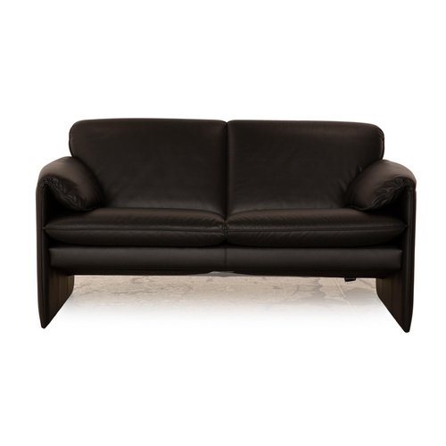 Canapé Bora Deux Places en Cuir Noir de Leolux en vente sur Pamono