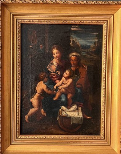 After Raphael, Holy Family with Saint Anne and Saint John, 1800s, Oil ...