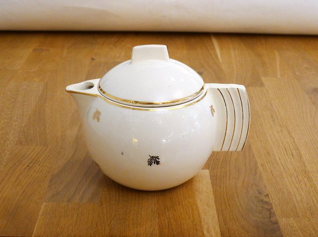 Small Art Deco Ball Teapot in Half-Porcelain from Badonviller France ...