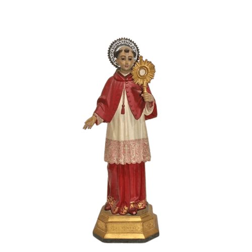 Spanish Artist, Religious Polychrome Carved Sculpture of Saint Ramon ...