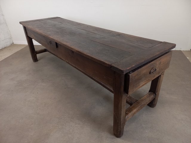 Antique Oak Farmhouse Table for sale at Pamono