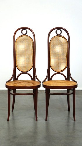Vintage High Dark Brown Bentwood Chairs Model Lange Jan-Long John from ...