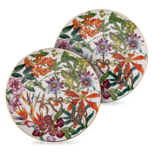 French Ceramic Passifolia Dinner Plates by Hermes for Hermès, 2000s ...