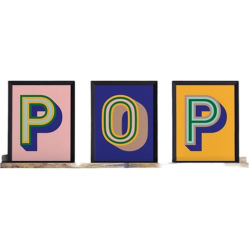 Leather Print Multiples with Pop Letters, 1990, Set of 3 for sale at Pamono