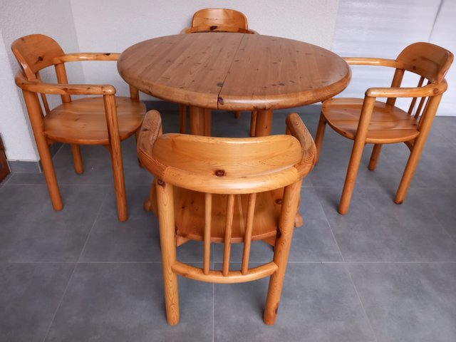 Dining Table and Chairs, Denmark, 1980s, Set of 5 for sale at Pamono