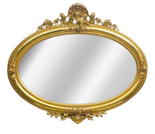 Vintage Gold-Plated Mirror for sale at Pamono