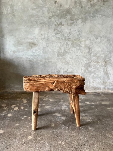Small Organic Quadripod Bench in Blonde Asian Teak, Empat for sale at ...