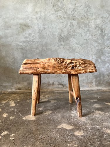 Small Organic Quadripod Bench in Blond Asian Teak for sale at Pamono