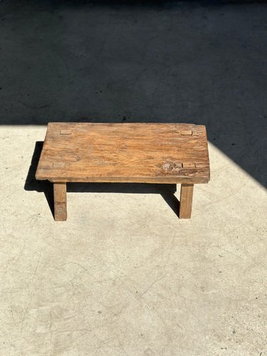 Small Stool in Upcycled Teak Quadripod for sale at Pamono