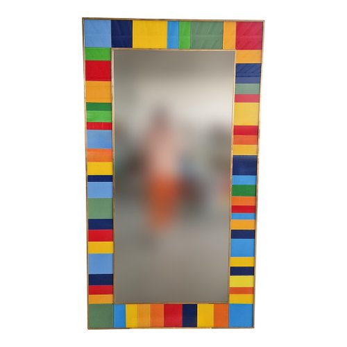 Mirror with Glass Tile Frame, 1980s for sale at Pamono
