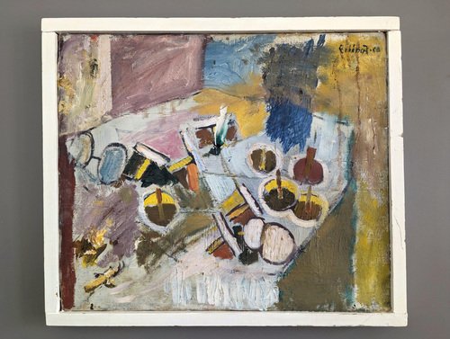 Expressive Still Life, 1950s, Oil on Canvas, Framed for sale at Pamono