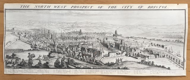 The North West Prospect of the City of Bristol by Samuel Buck, 1734 for ...