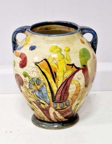 Italian Majolica Faience Art Ceramic Vase, Assisi, Italy, 1920s for ...