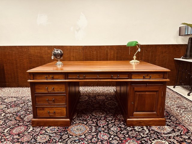 Large Vintage English Desk in Teak