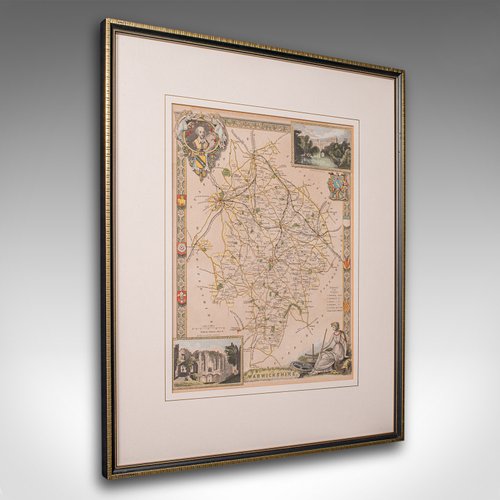 Antique Lithographic Map of Warwickshire for sale at Pamono