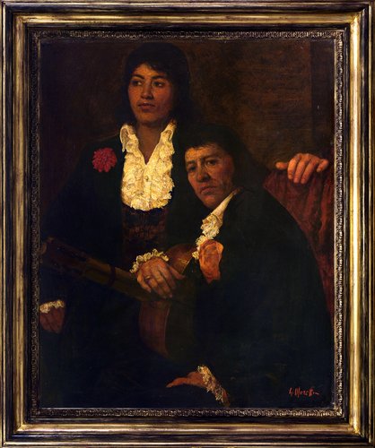 Giacomo Moretti, Before the Concert, 1970, Oil on Canvas for sale at Pamono