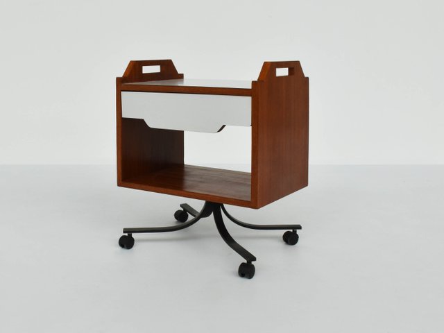 Sliding Double-Sided Table with Drawer attributed to Ico Parisi, Italy ...
