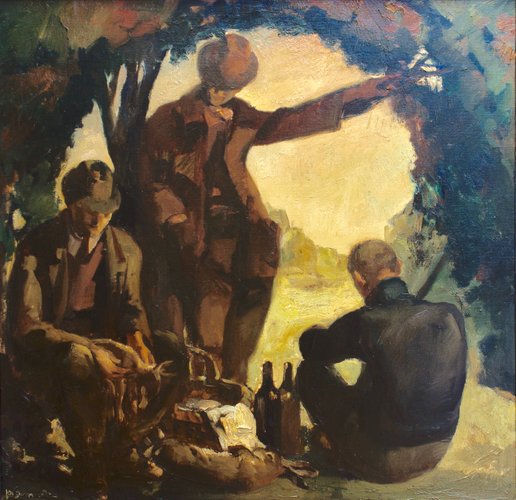 Joseph De Smedt, The Picnic on the Riverside, Huile sur Toile, 1940s ...