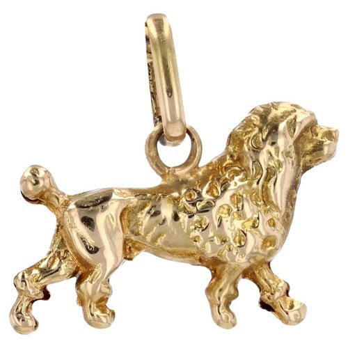 French 18 Karat Yellow Gold Poodle Charm Pendant, 1960s for sale at Pamono