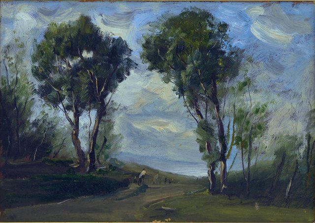 Antonio Asturi, Landscape in Sorrento, 1950s, Oil on Cardboard, Framed ...