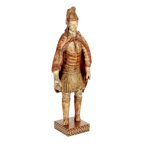 Roman Soldier Wooden Sculpture for sale at Pamono