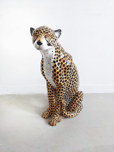 Ceramic Cheetah Statue, 1970s for sale at Pamono