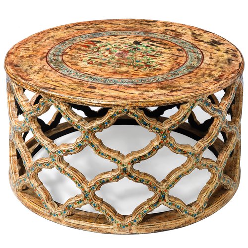 Round Painted Lattice Table for sale at Pamono