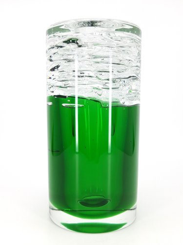 Green Whirlpool Glass Vase by Frantisek Vizner, 1960s for sale at Pamono