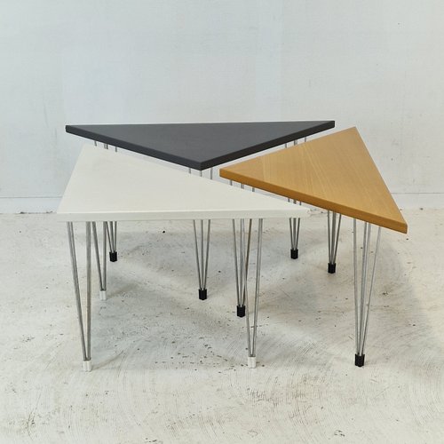 Triangle Tables by Pin-Age, Denmark, 1980s, Set of 3 for sale at Pamono