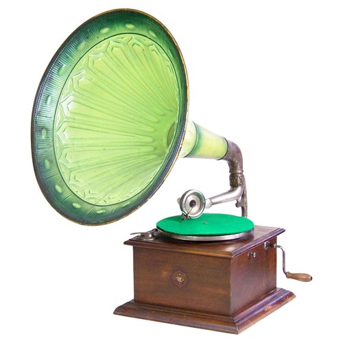 Beech & Iron Gramophone, 1900s for sale at Pamono