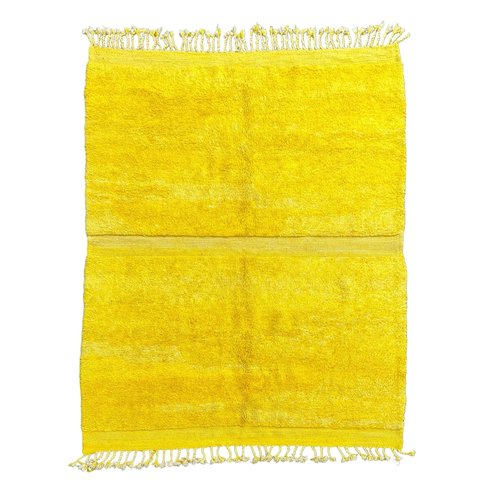Modern Moroccan Yellow Berber Handmade Rug, 1990s for sale at Pamono