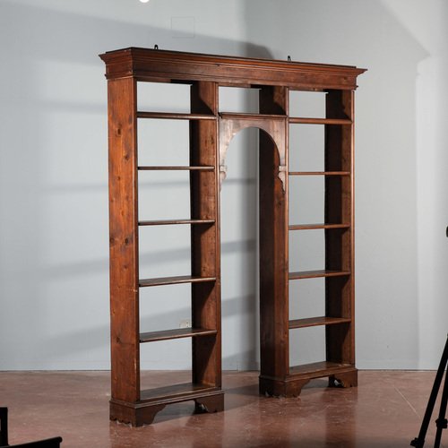 Bridge Bookcase in Solid Fir Wood, 19th Century for sale at Pamono