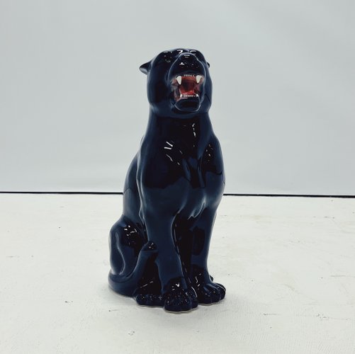 Black Panther Statue in Ceramic by Ceramiche Boxer for sale at Pamono