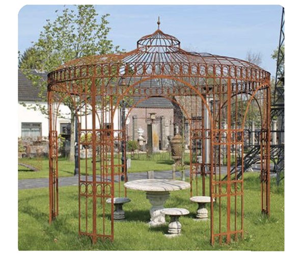 Large French Wrought Iron Round Garden Gazebo for sale at Pamono