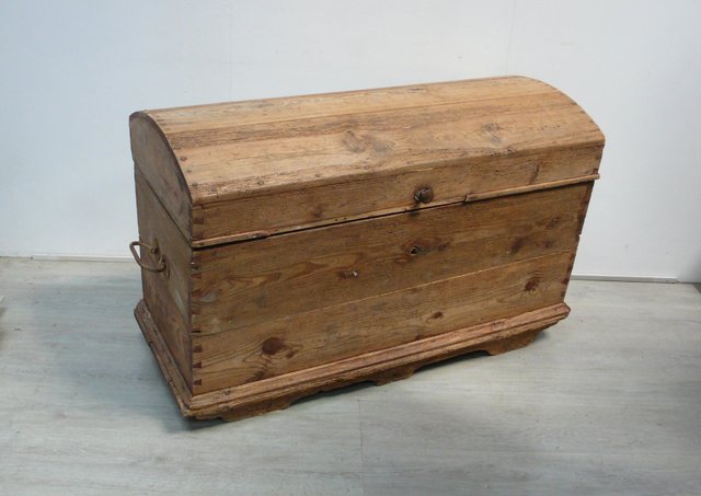 Large Rustic Hope Chest Trunk, 1800s for sale at Pamono