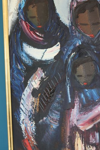 Eric Lo, Family, 1960s, Oil on Panel, Framed for sale at Pamono