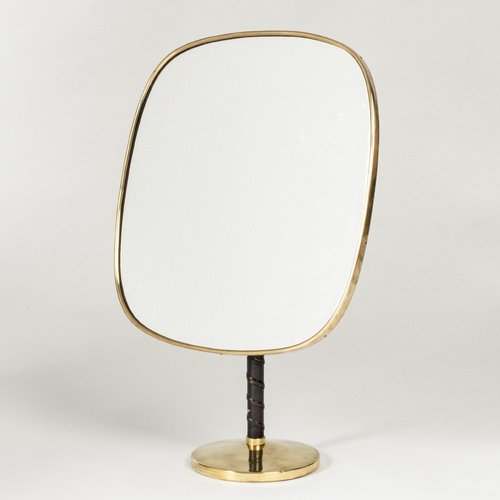 Modernist Brass Table Mirror by David Rosén, 1950s for sale at Pamono