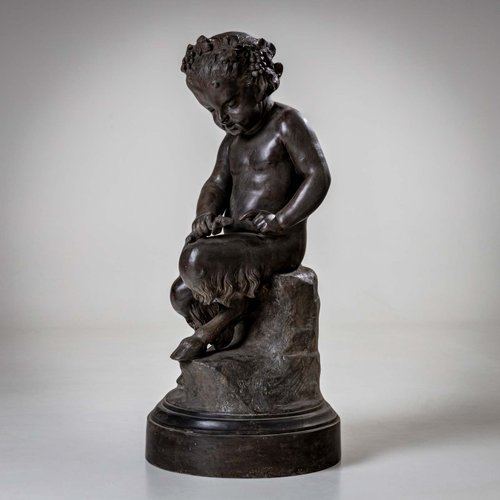 Sculpture d'un Jeune Satyre, Début du 20ème Siècle, Métal en vente sur ...