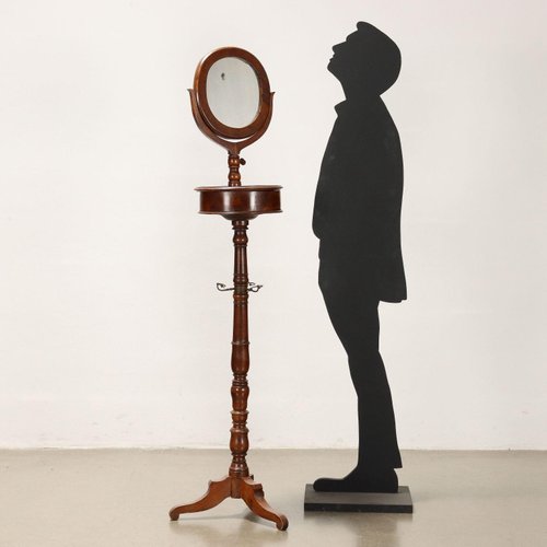 Small Antique Louis Philippe Walnut Vanity Table with Mirror, Italy for ...